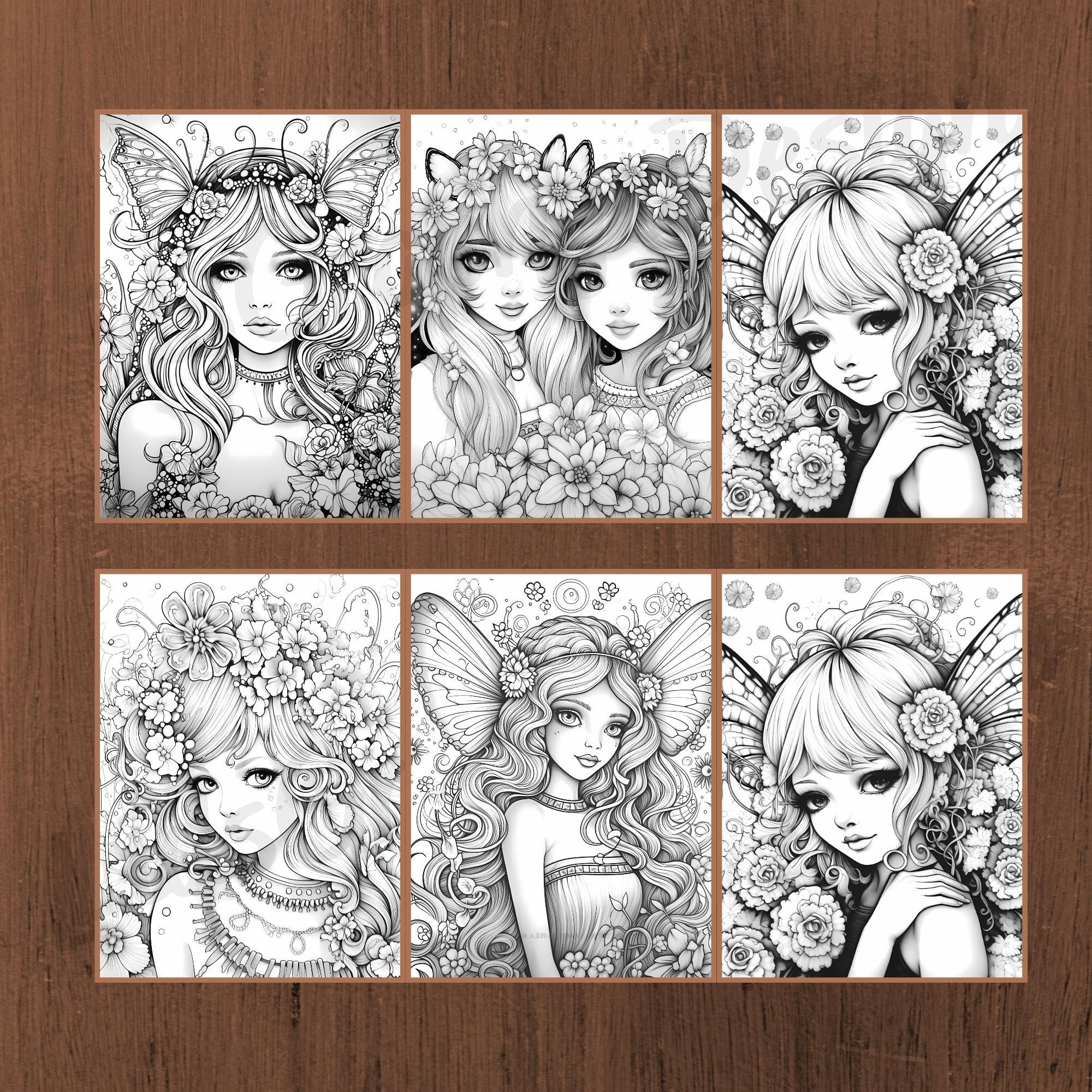Magical Fairies Colouring Pages for Adults and Teens Beautiful ...