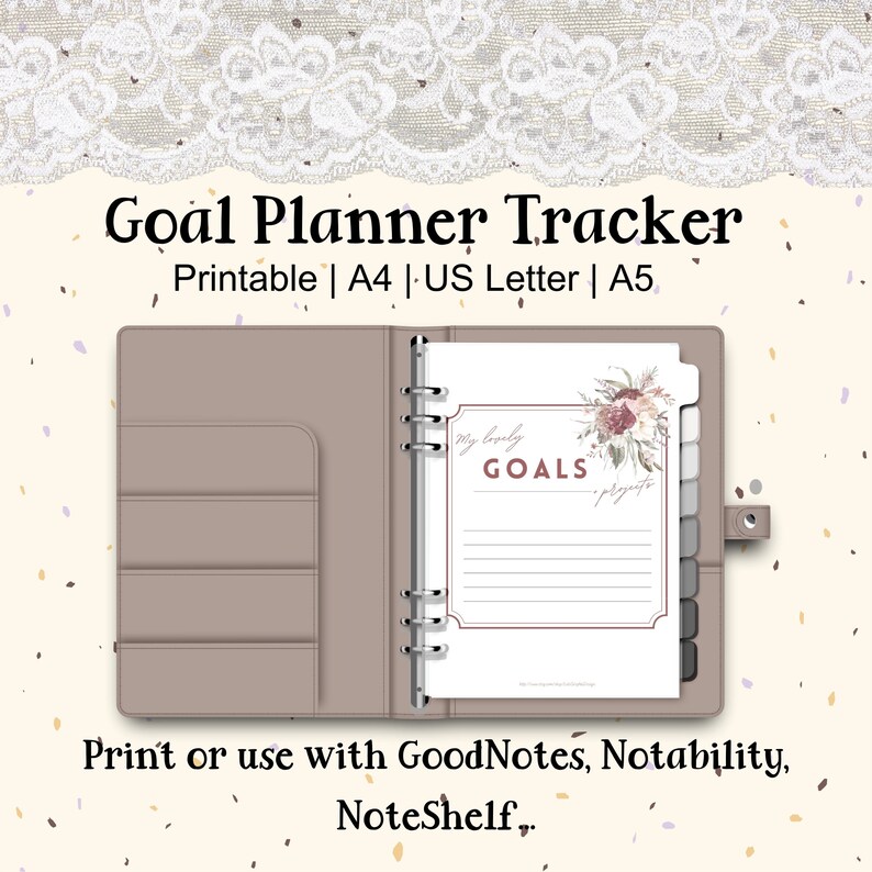 Printable Goal Planner Tracker, Productivity Planner Pages, Digital ...