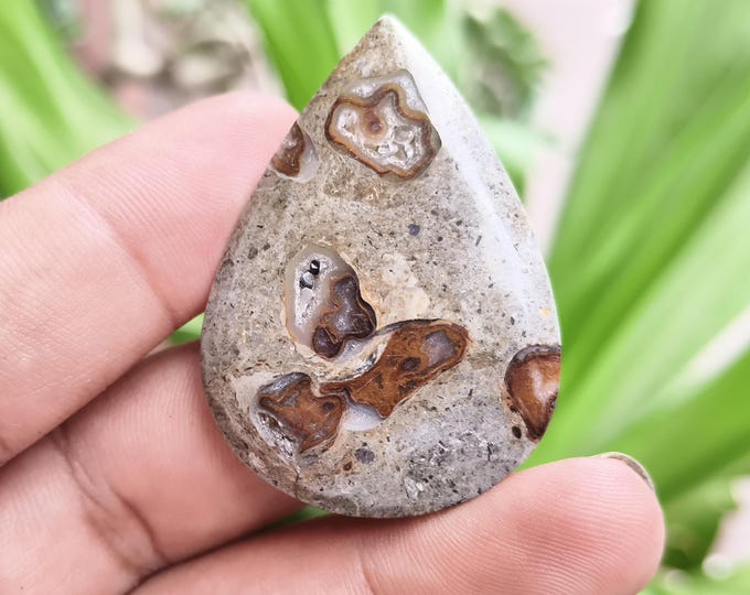 Natural Rock Calci Cabochon ... Pear Shape .. Rock Calcite (53 CT ...