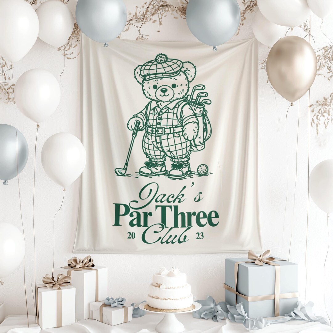 Custom Par Three Third Birthday Party Sign for Third Golf Birthday ...