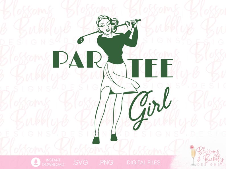 Retro Partee Girl Golf SVG PNG Golf Gifts for Women Golf Birthday Party ...