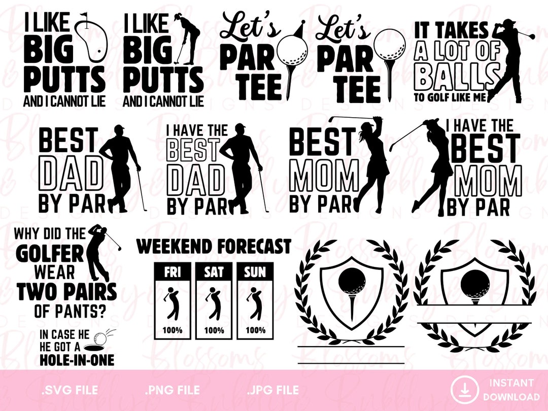 Fathers Day Funny Golf SVG Bundle Hole in One Golf First Birthday SVG ...