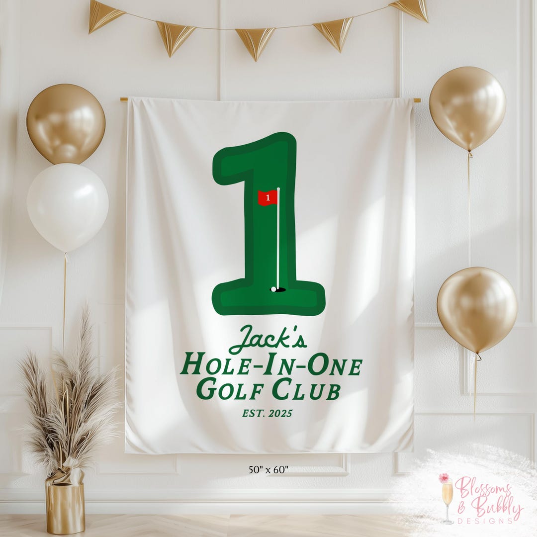 Personalized Hole in One Birthday Sign for Golf First Birthday Party ...