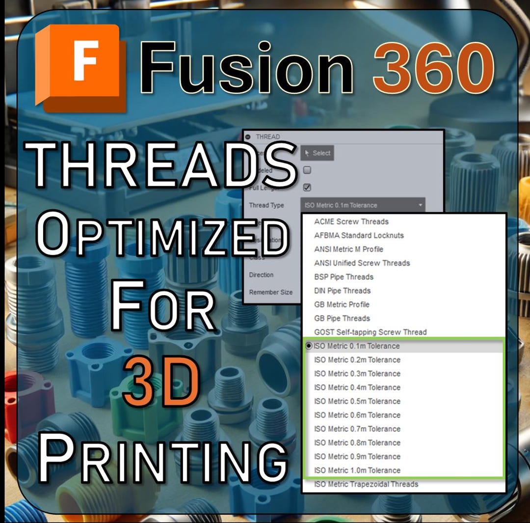 Fusion 360 3D Printing ISO Metric Thread Profiles - Etsy Australia