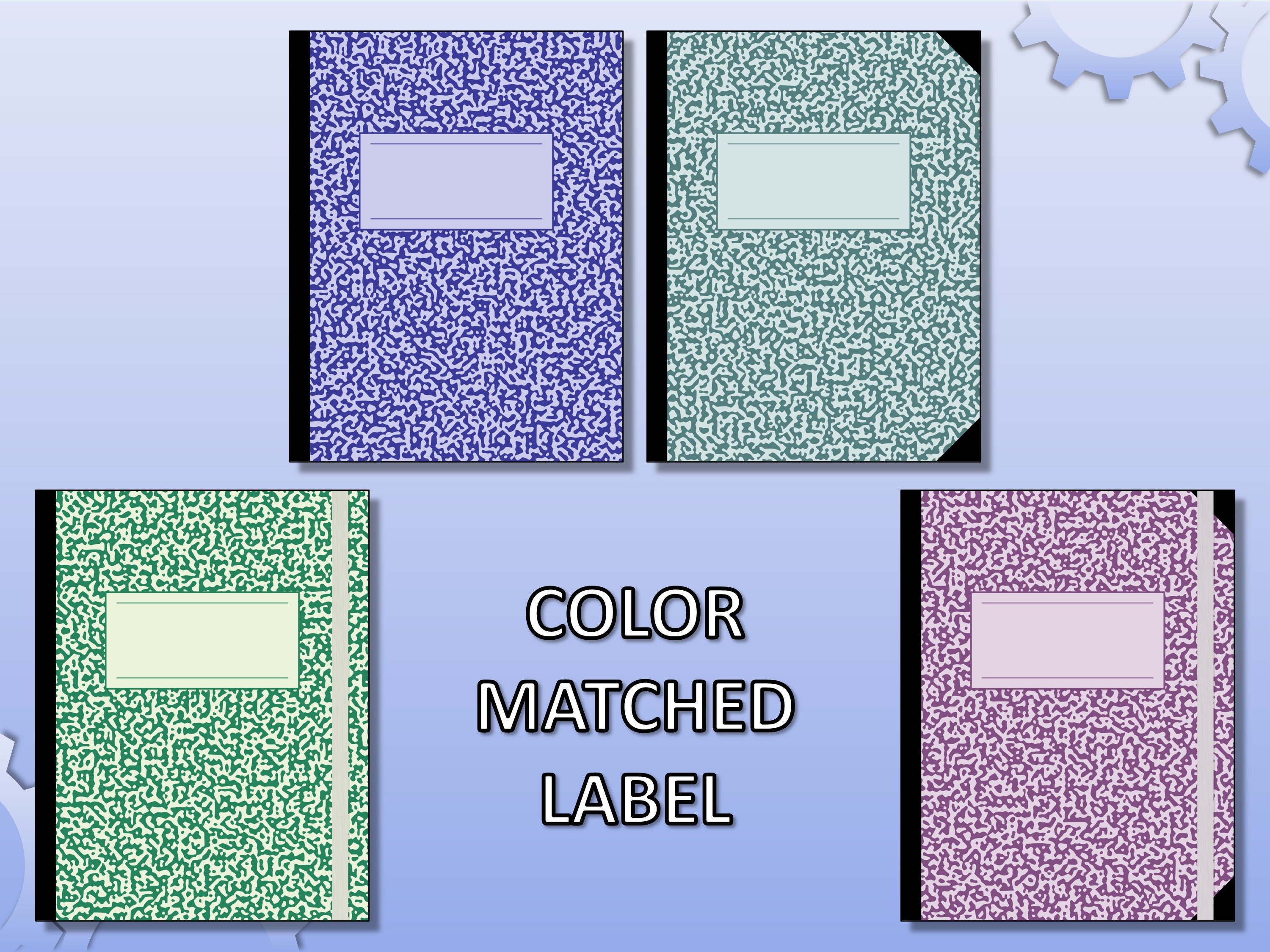 Composition Notebook Cover Templates in Portrait & Landscape (letter ...