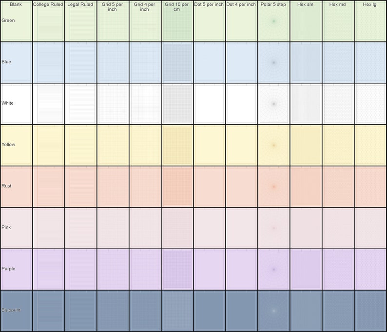 192 Engineering Paper, Notes, & Science Templates (letter-.5in Margin ...