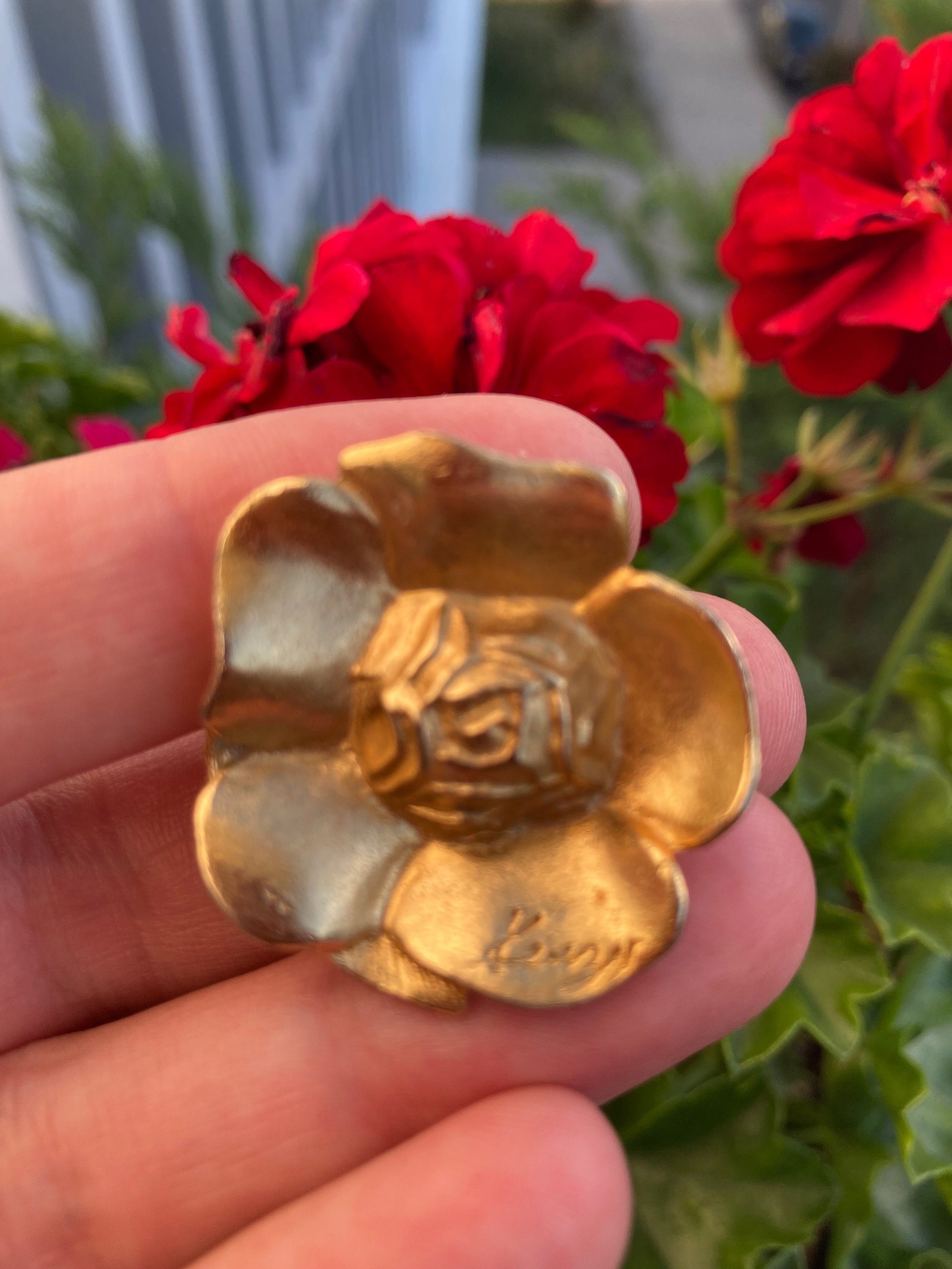 Vintage Kenzo Gold Floral Clip on Earrings - Etsy