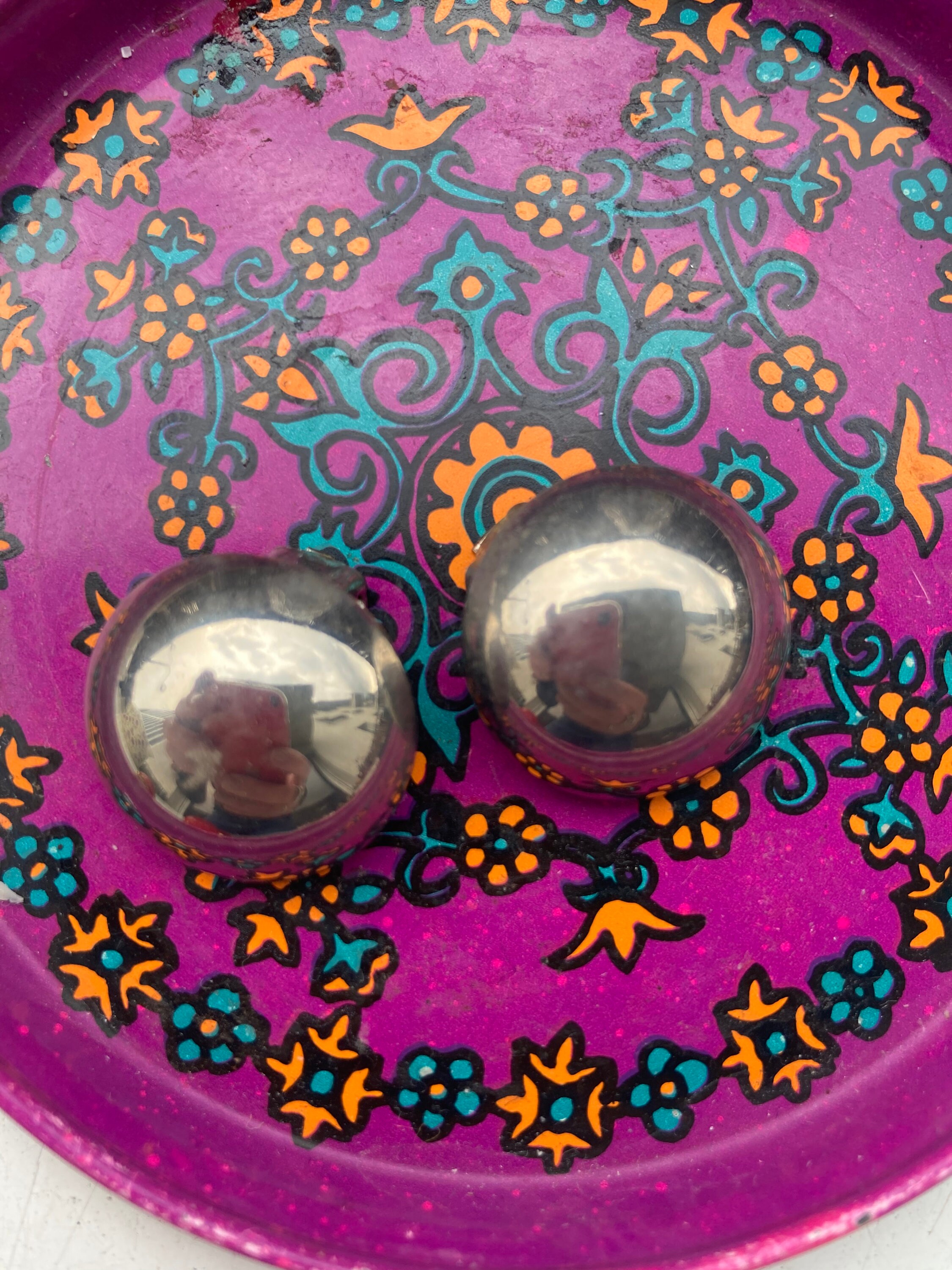 Vintage Statement Metal Button Clip on Earrings - Etsy