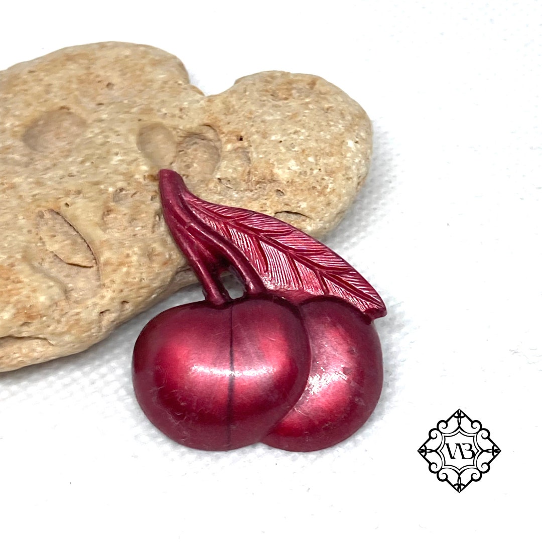 Red Vintage Plastic Cherry Brooch - Etsy