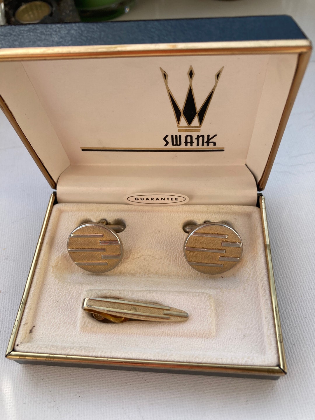 Vintage Swank Cufflinks and Tie Set - Etsy