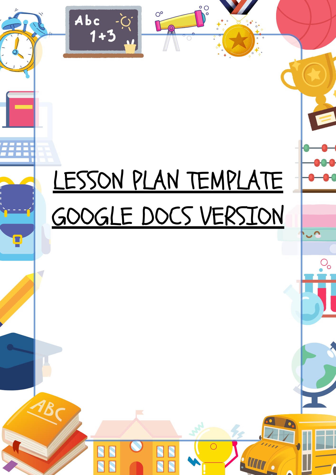 Lesson Plan Template Google Docs Lesson Plan Format Weekly Lesson Plan ...