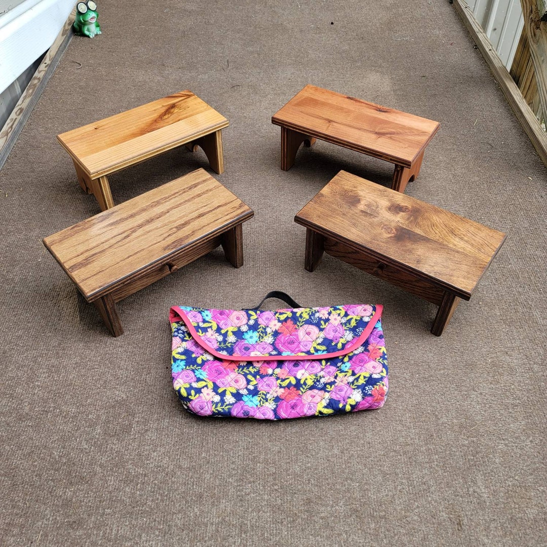 Handcrafted Heirloom Quality Portable Folding Foot Rest / Stool With ...