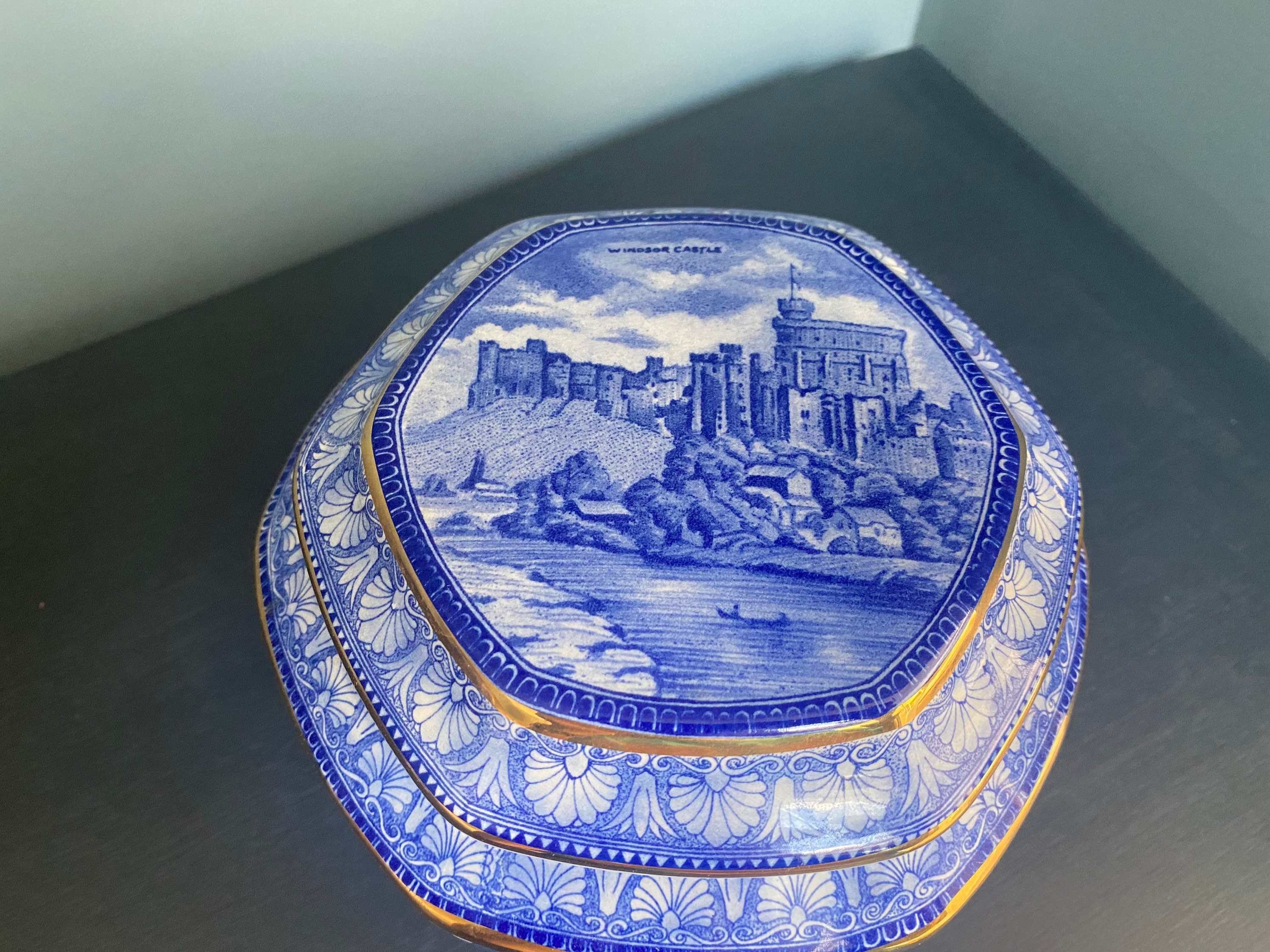 Wade Blue and White Ringtons Hexagonal Tea Caddy Millennium - Etsy