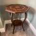 Antique Victorian Hexagonal Side Table With Carved Details Vintage ...