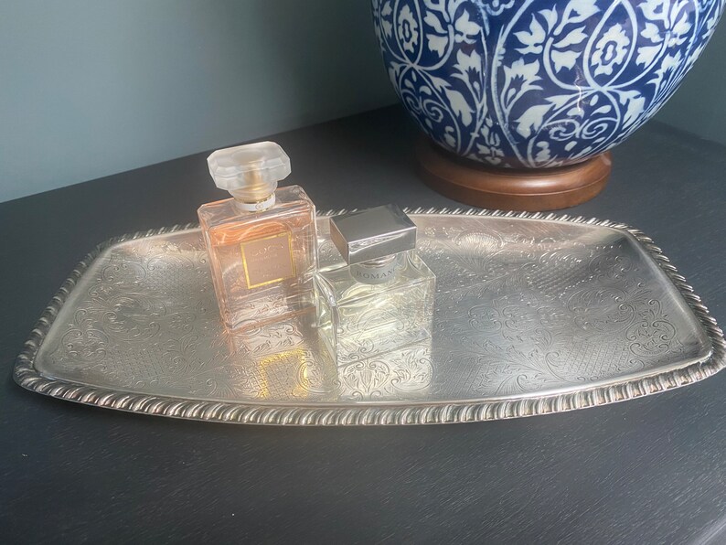 Vintage Waiters Butler Serving Tray Solid Silver Plate - Etsy