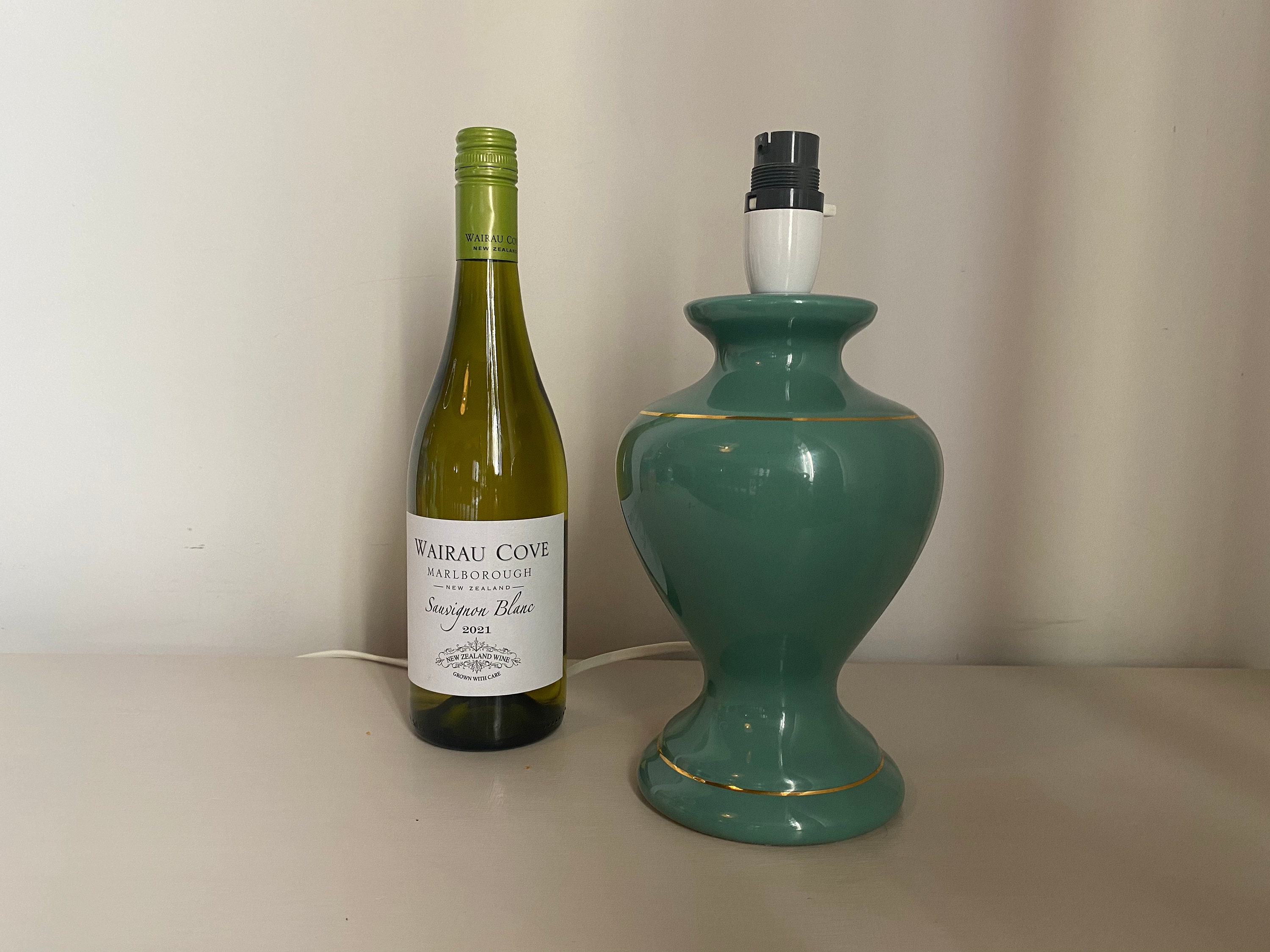 Vintage Glazed Ceramic Porcelain Table / Bedside Lamp Base. Ginger Jar ...