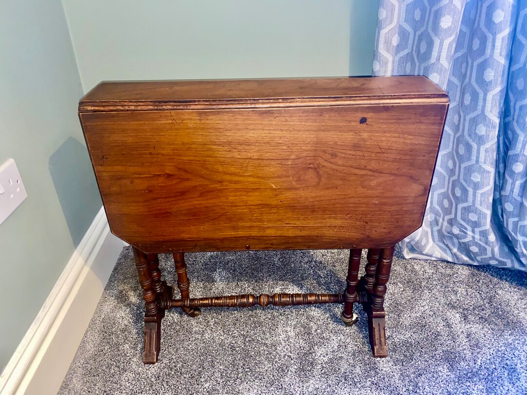 Antique Edwardian Folding Drop Leaf Table Antique Drop Leaf Occasional ...