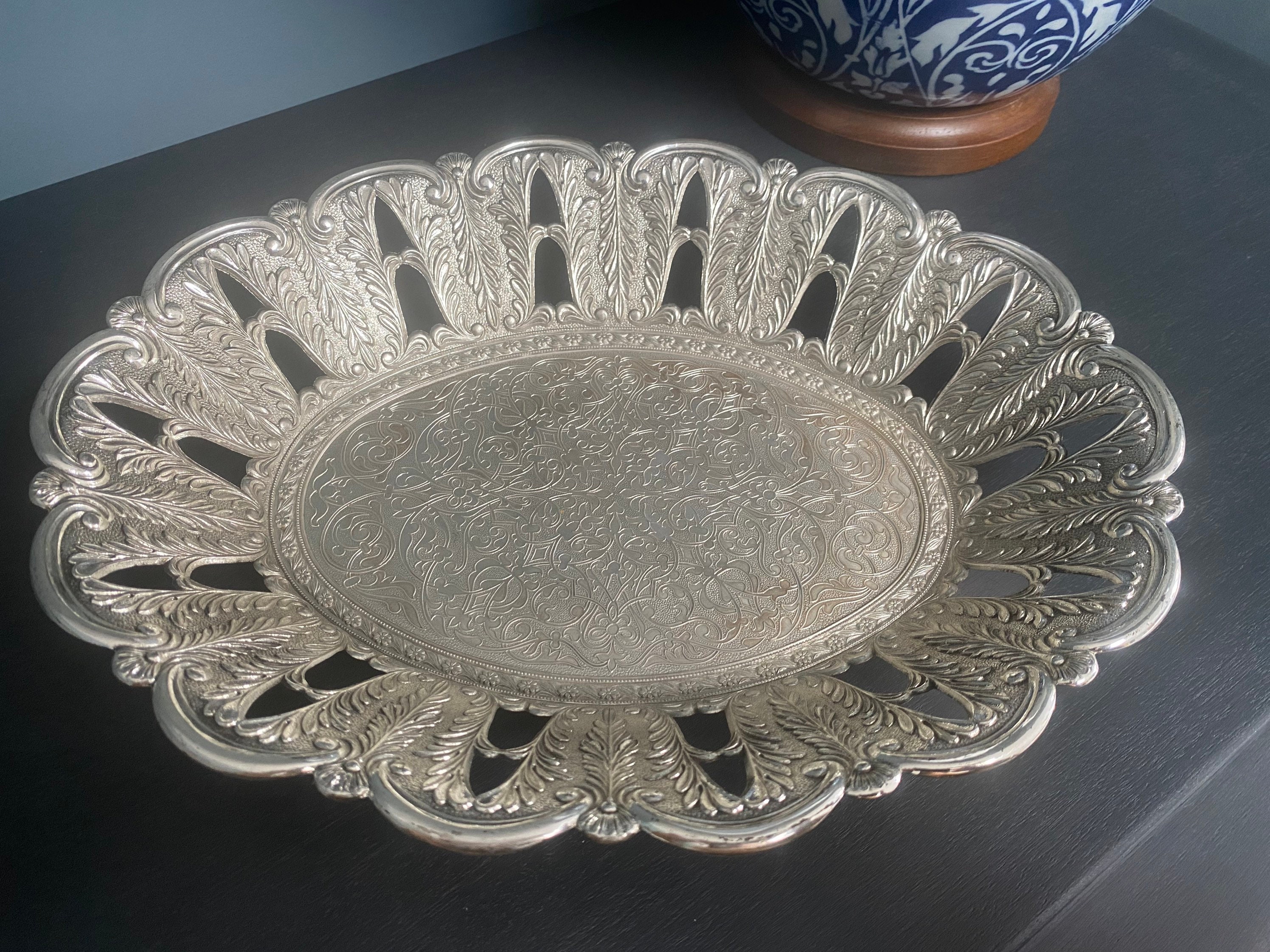 Vintage Waiters Butler Serving Dish Solid Silver Plate - Etsy