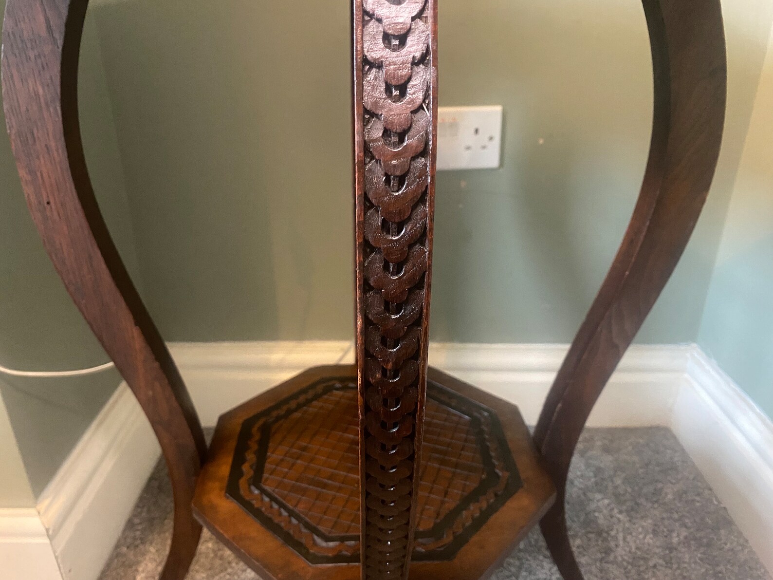 Antique Victorian Hexagonal Side Table With Carved Details Vintage ...