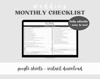 Digital Wedding Planning to Do List Spreadsheet Wedding Planning ...