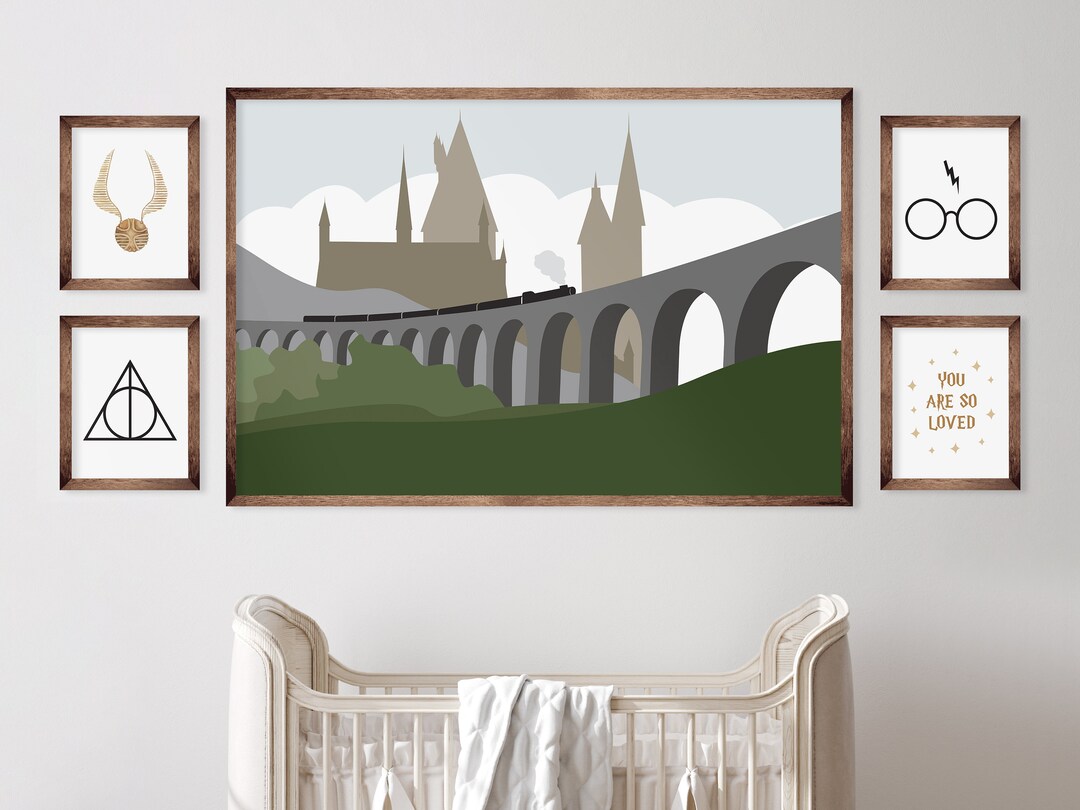 Wizard Wall Art, Wizard School | Decor Set for Boys Girls Nursery Room ...