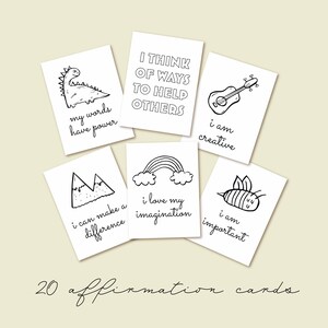 20 Positive Affirmation Cards to Color | 4 Coloring Pages | for Kids ...