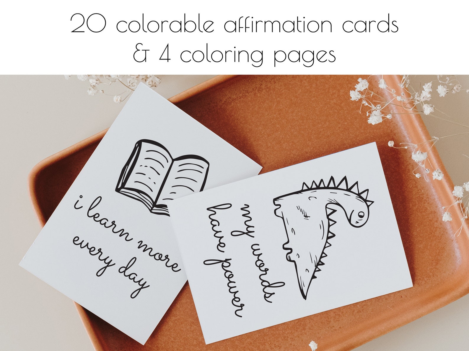 20 Positive Affirmation Cards to Color 4 Coloring Pages - Etsy
