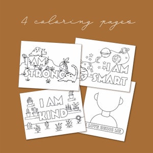 20 Positive Affirmation Cards to Color | 4 Coloring Pages | for Kids ...