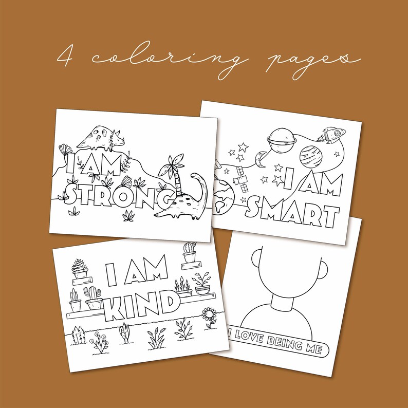 20 Positive Affirmation Cards to Color 4 Coloring Pages - Etsy