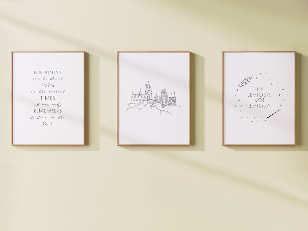 Minimalist Wizard Inspired Prints, Wizard School, Quotes, Digital ...