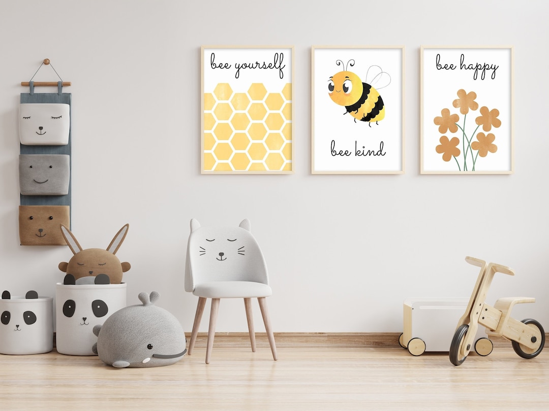 Bumble Bee Room Decor | Three Digital Downloads | Bee, Flowers, Honey ...