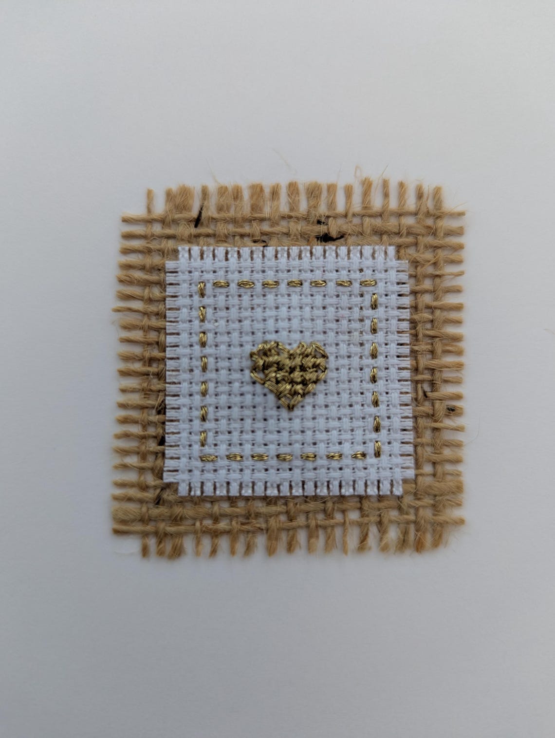 Handmade Embroidered Heart Cross-stitch Card - Etsy UK