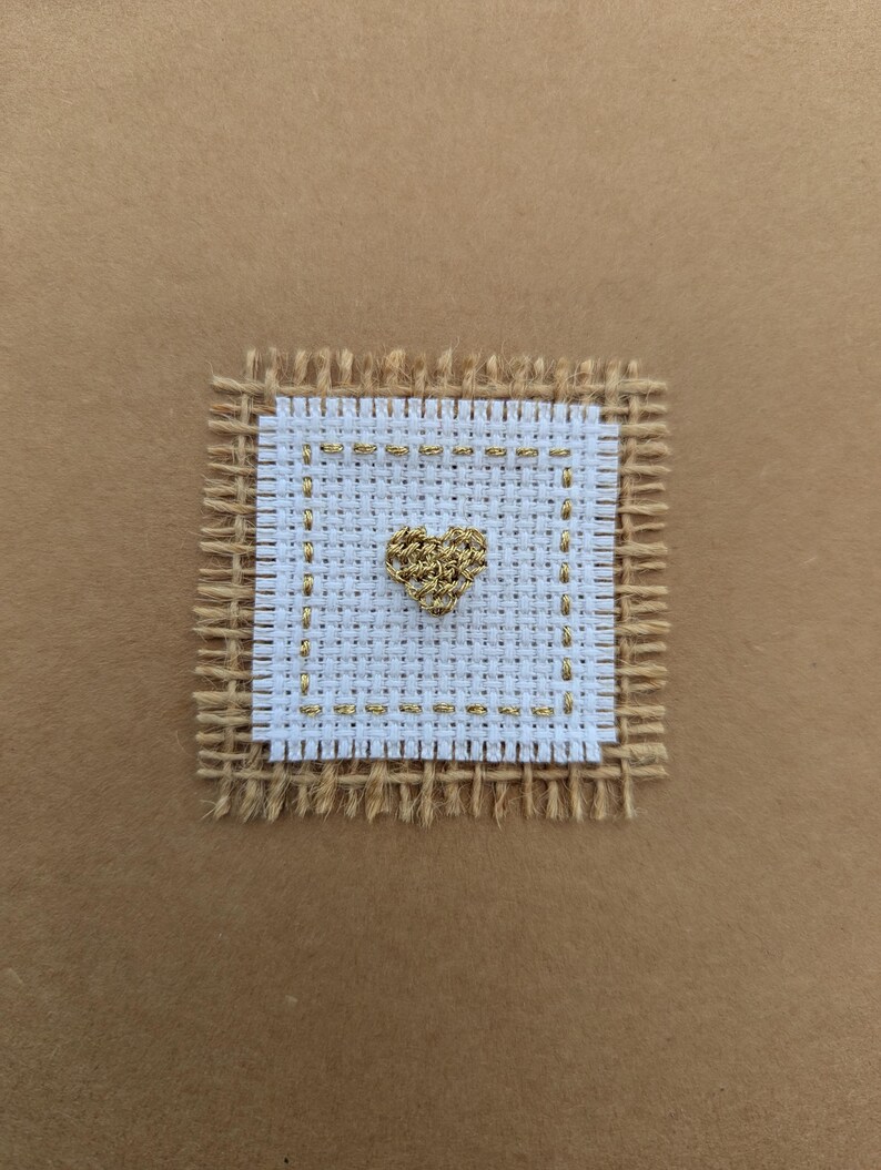 Handmade Embroidered Heart Cross-stitch Card - Etsy UK