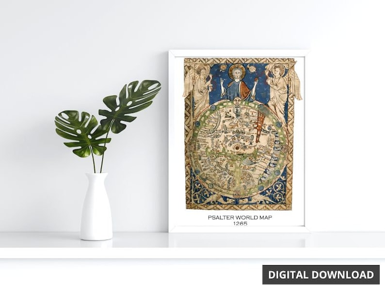 1265 Psalter Flat Earth Map | 5-star Rated | Remastered Hi-res Digital ...