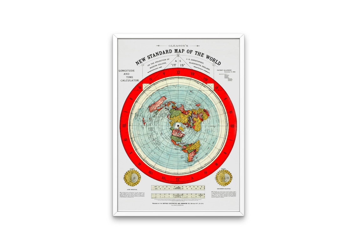 Mapa de la Tierra plana - Alex Gleason 1892 / 5 estrellas (94 reseñas ...