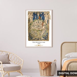 Psalter 1265 Flat Earth Map Remastered Hi-res Digital Download - Etsy