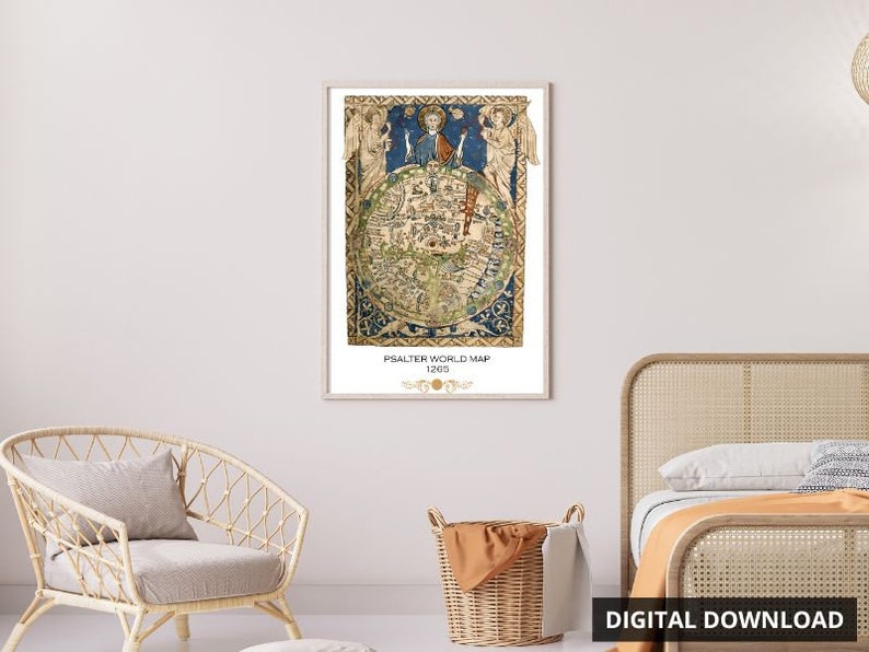 1265 Psalter Flat Earth Map | 5-star Rated | Remastered Hi-res Digital ...