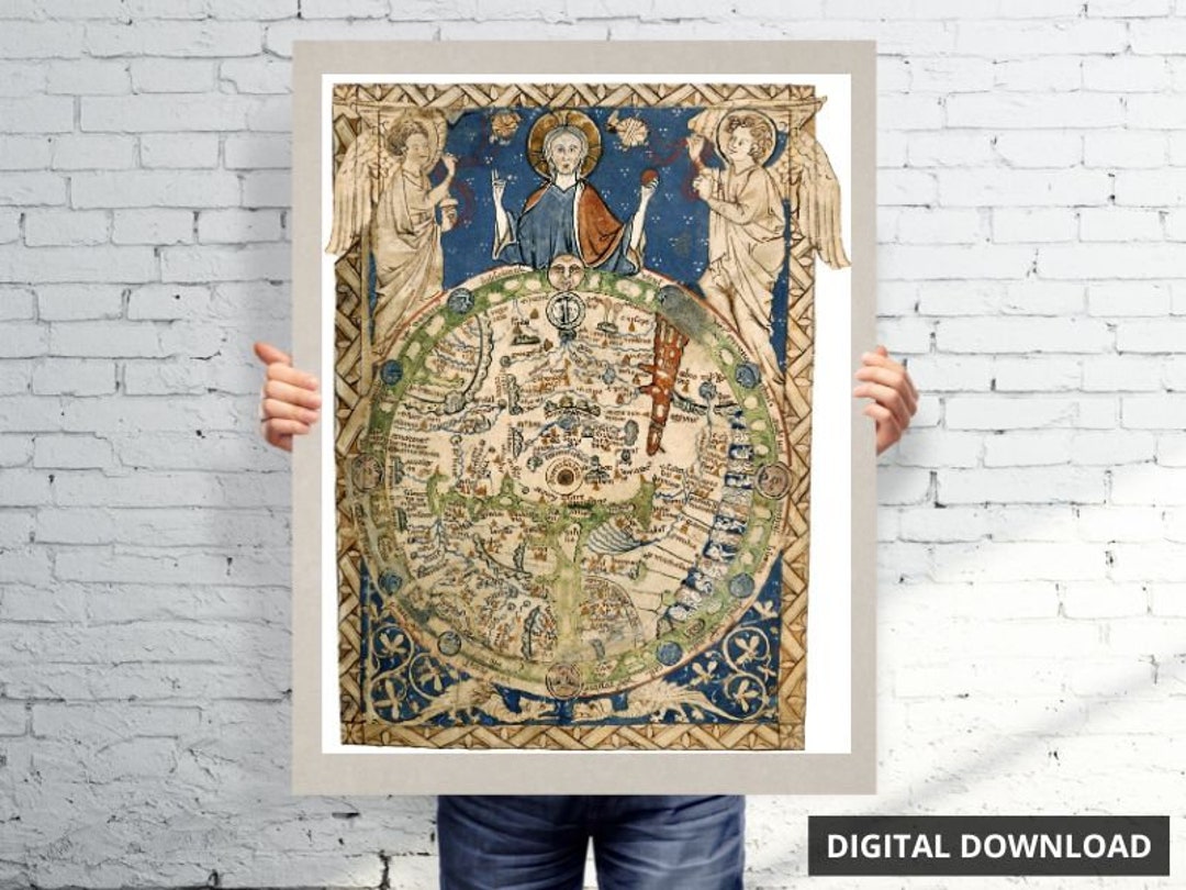 Psalter 1265 Flat Earth Map Remastered Hi-res Digital Download - Etsy