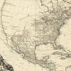 North America Map 1783 | L'amerique by Brion De La Tour | Remastered Hi ...
