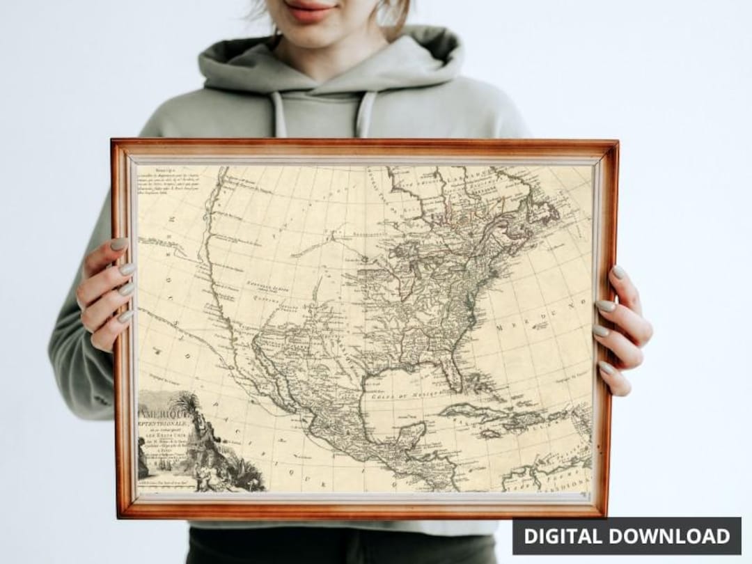 North America Map 1783 | L'amerique by Brion De La Tour | Remastered Hi ...