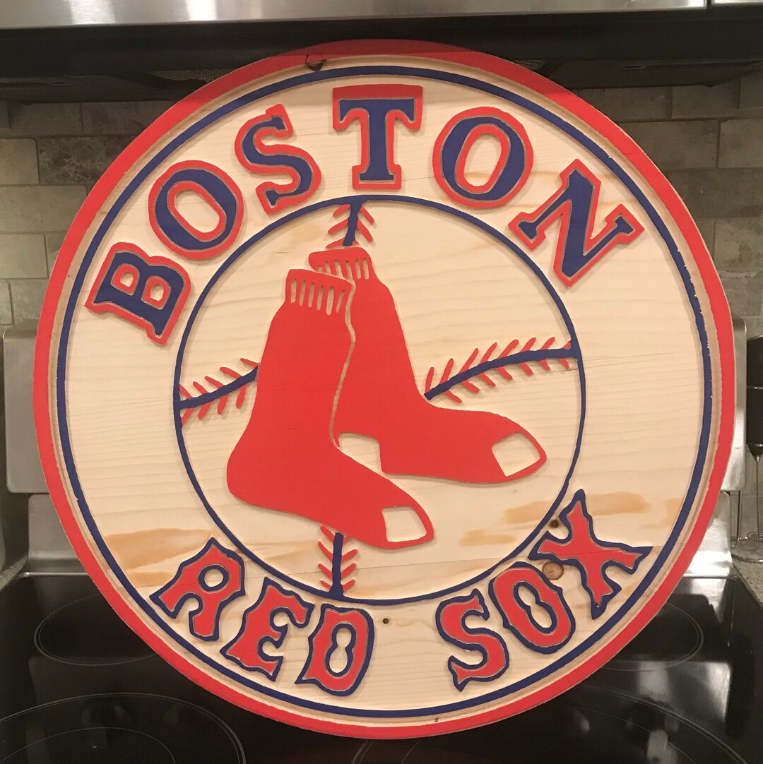 Large 20” Custom Made Hand Carved Boston Red Sox Wood Sign. - Etsy