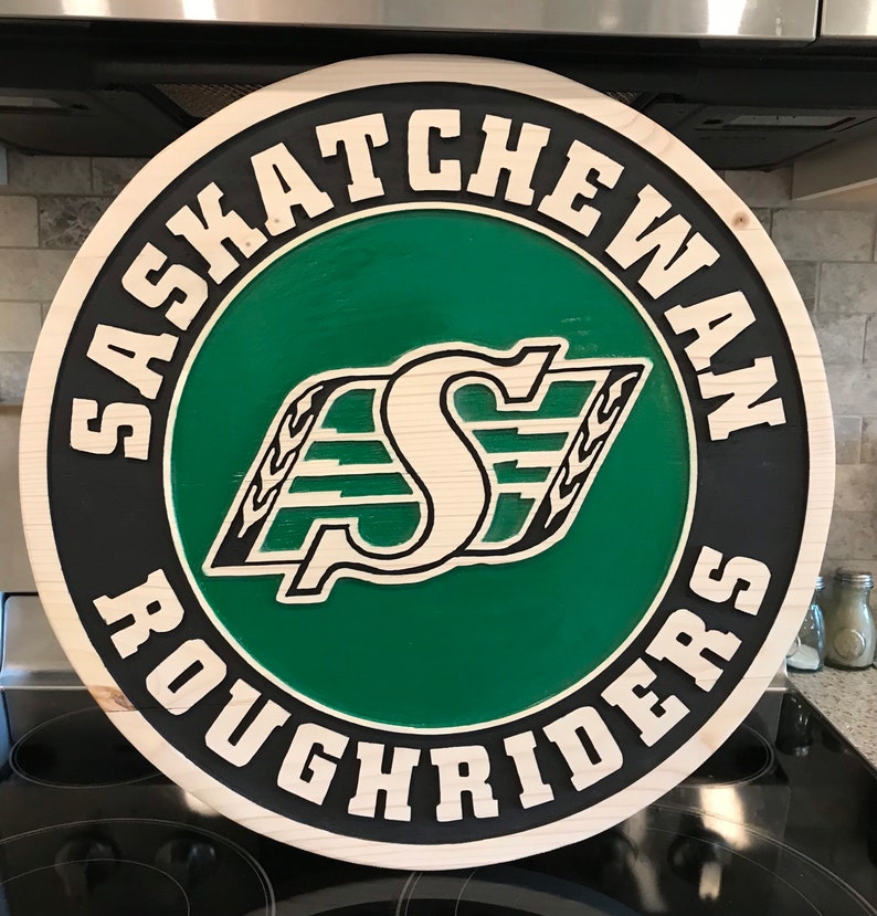 Custom Made Hand Carved Saskatchewan ROUGHRIDERS 20” Wood Sign. - Etsy ...