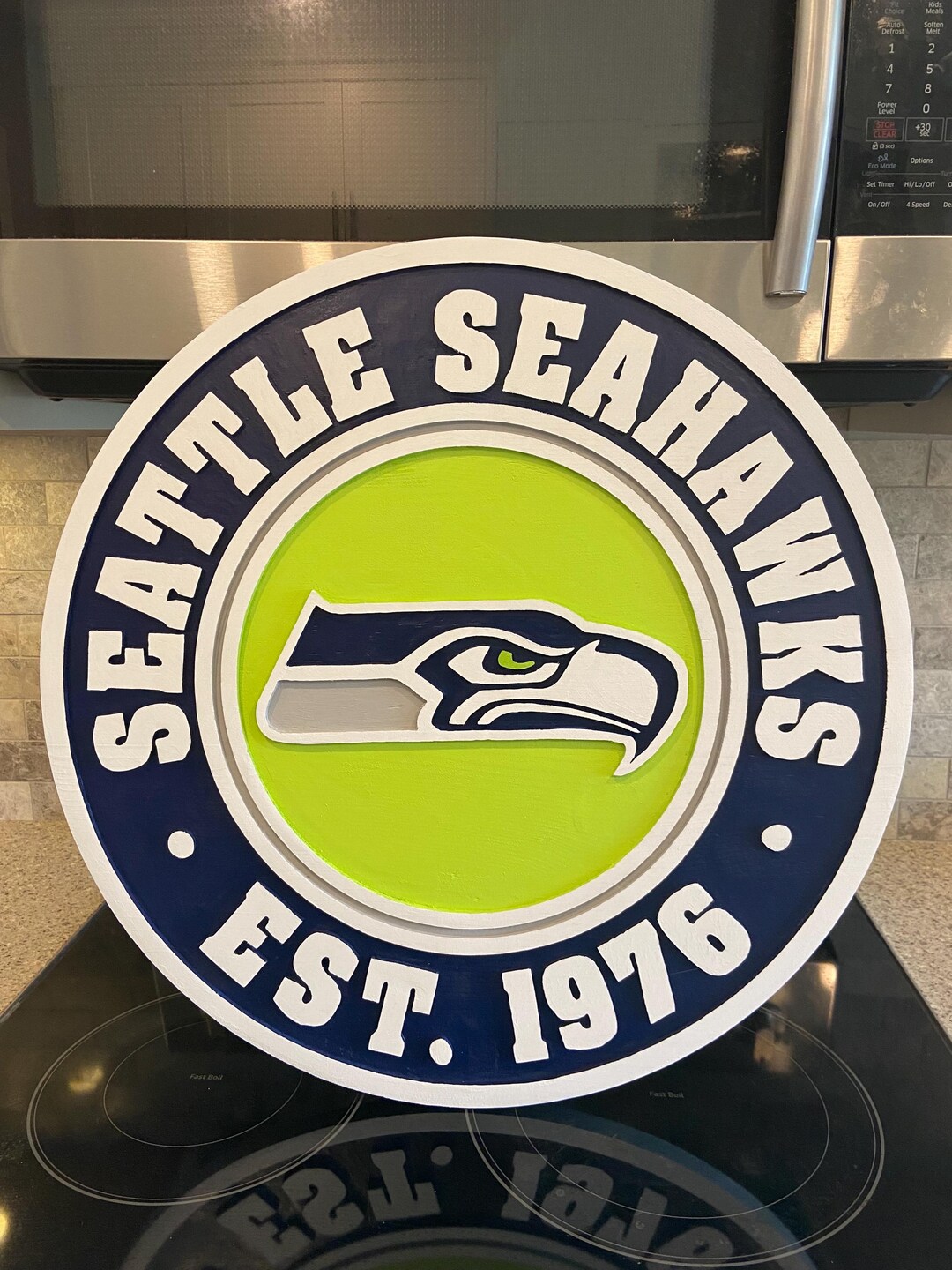 20” Custom Made Hand Carved Seattle Seahawks Wood Sign - Etsy
