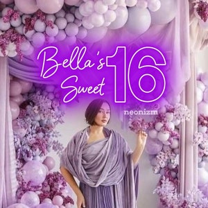 Custom Name Sweet 16 Neon Sign 16th Birthday Party Decor /sweet 16 Name ...