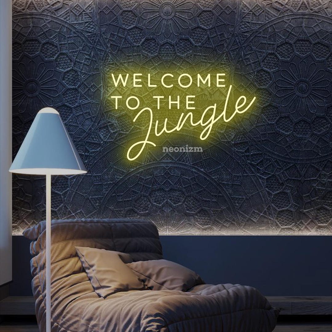 Welcome to the Jungle Neon Sign, Jungle Theme LED Wall Light for Bars ...