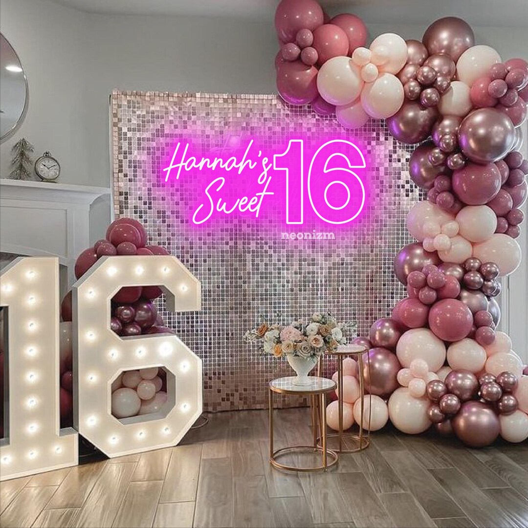 Custom Name Sweet 16 Neon Sign 16th Birthday Party Decor /sweet 16 Name ...