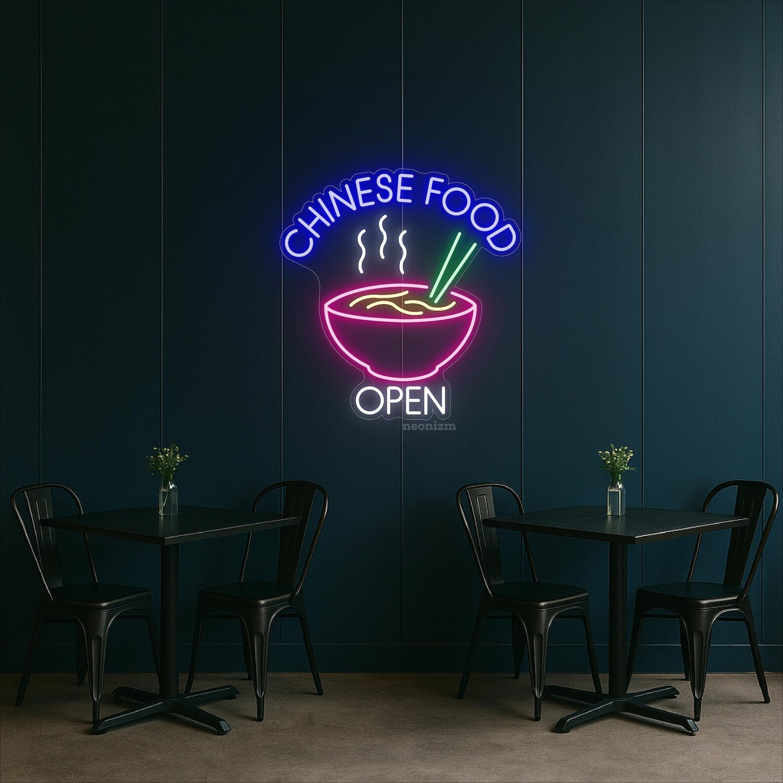 Chinese Food Open Neon Sign – LED Lighted Restaurant Sign for Chinese ...