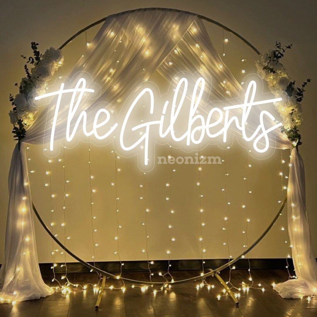 Custom Last Name Neon Sign – Wedding Neon Sign – Family Name LED ...