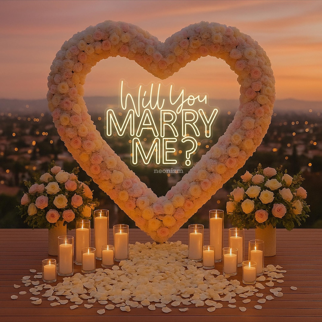 Will You Marry Me Neon Sign, Proposal Neon Light, Marry Me Sign ...