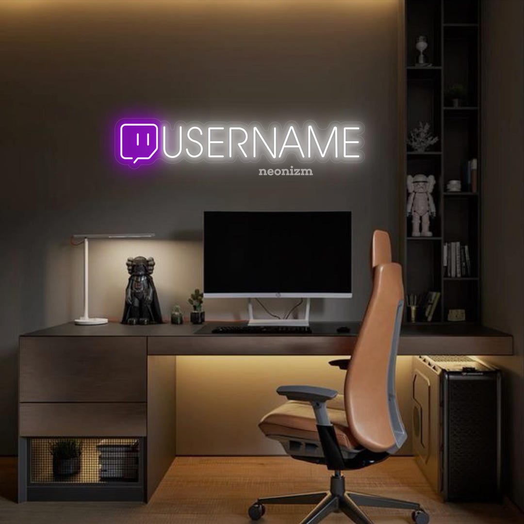Twitch Username Neon Sign, Custom LED Name Light for Gamers, Streamers ...